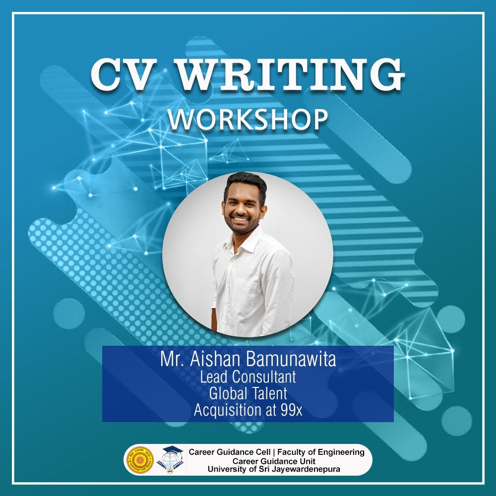 CV Writing Workshop – Faculty of Engineering, University of Sri Jayewardenepura