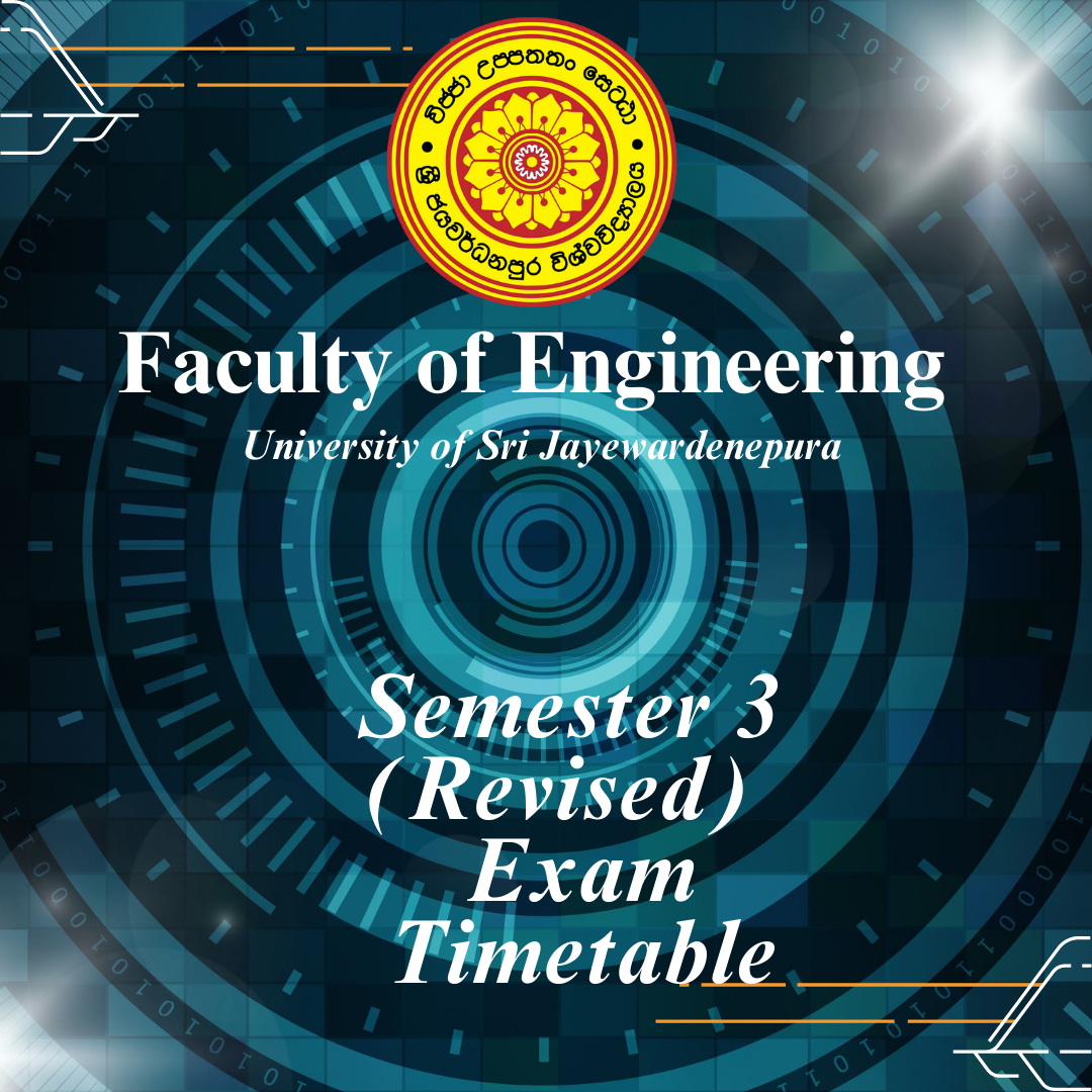 Exam Timetable – Faculty of Engineering, University of Sri Jayewardenepura