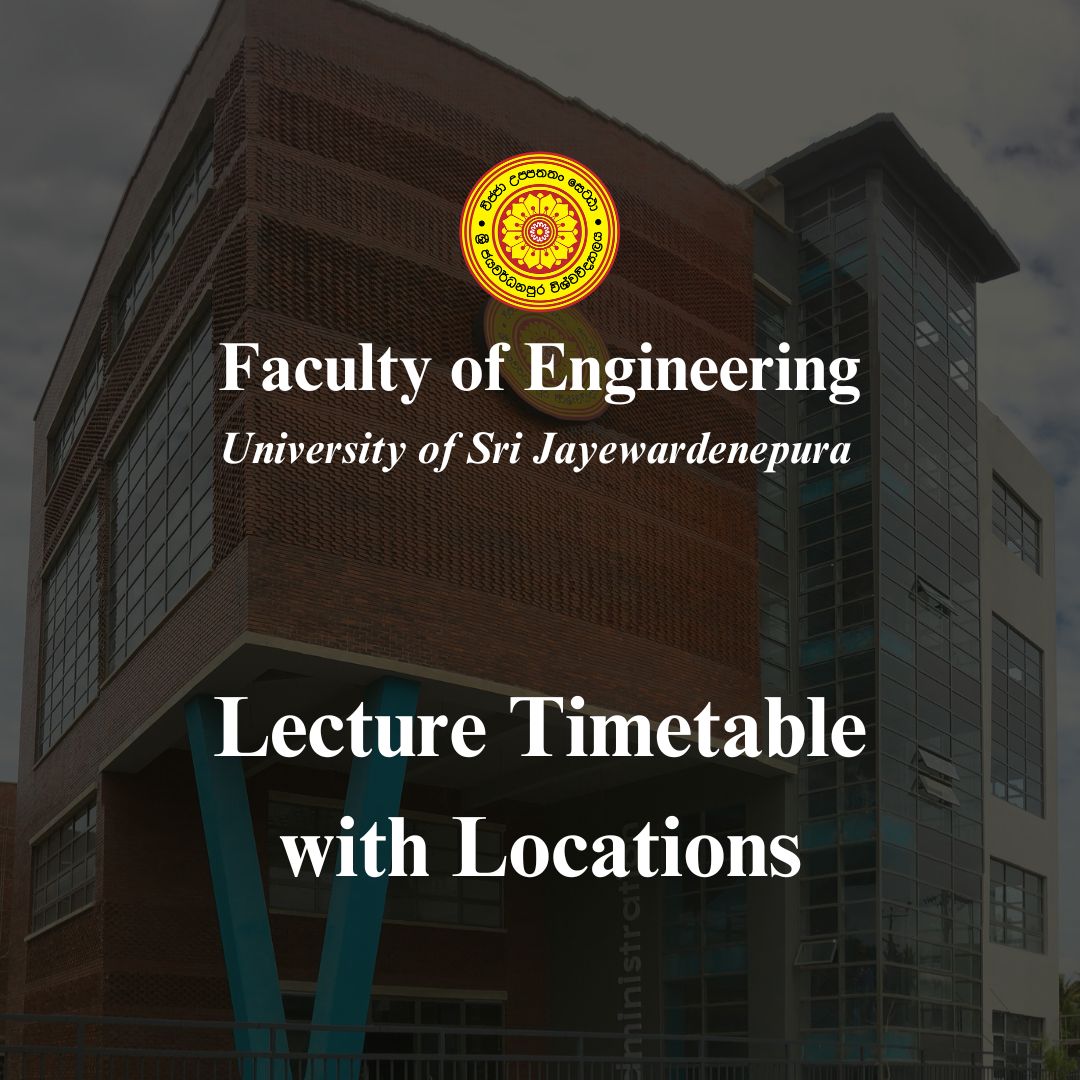 Lecture Timetable With Locations Faculty Of Engineering University
