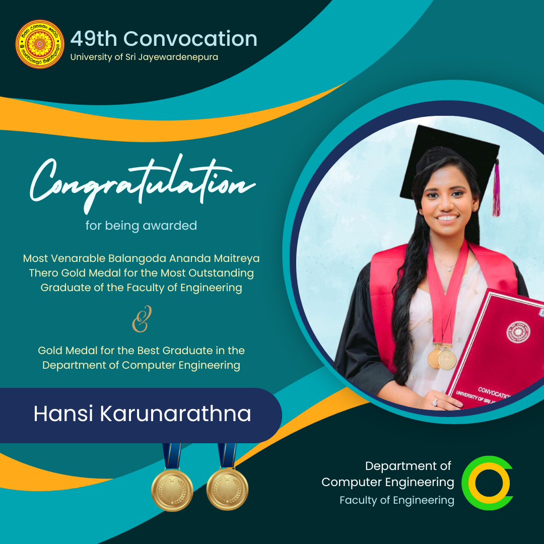 Hansi Karunarathna Shines at the 49th Convocation of University of Sri ...