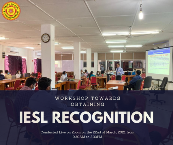Workshop towards obtaining IESL Recognition – Faculty of Engineering ...