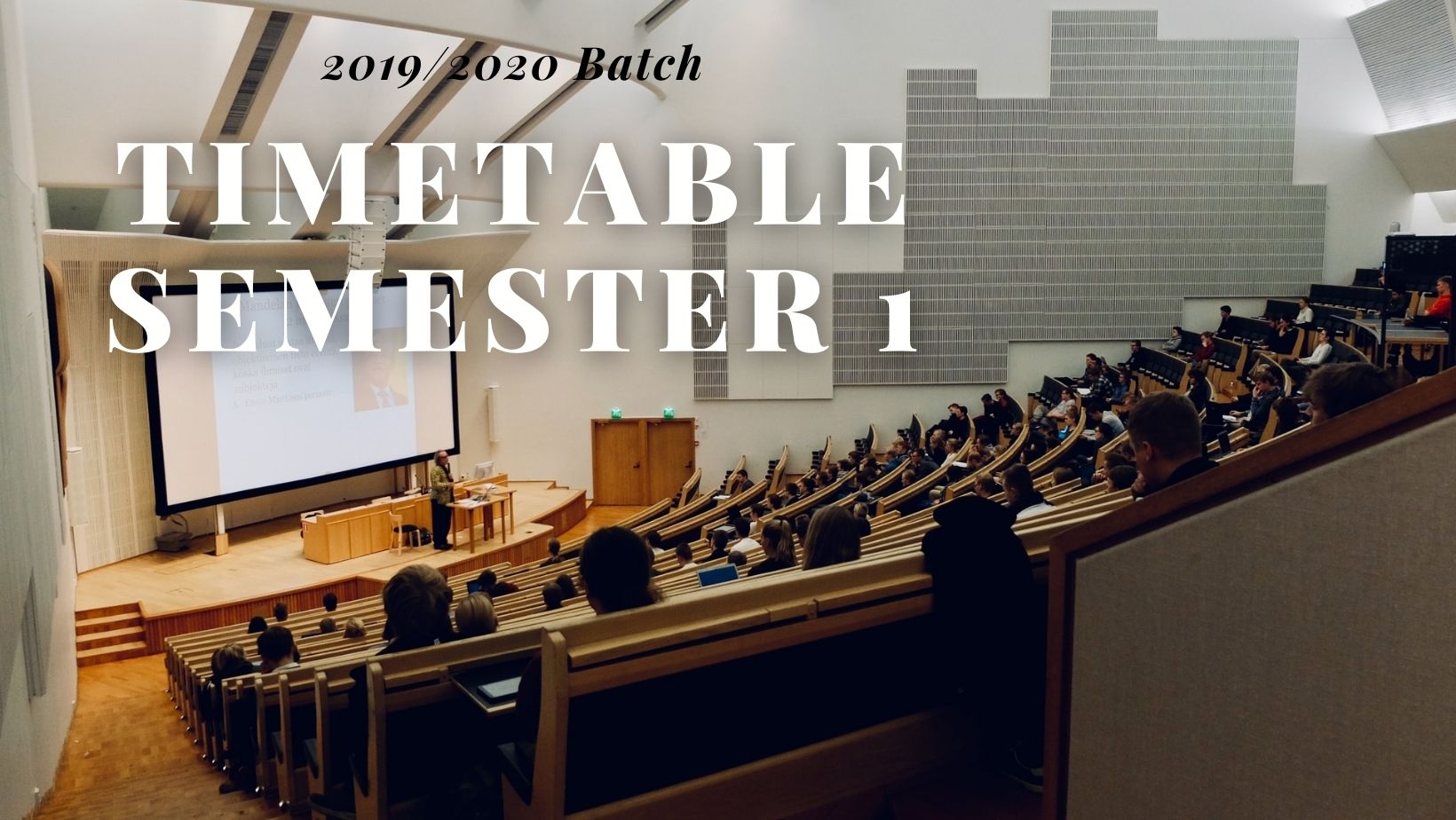 Semester 1 Timetable – 2019/2020 Batch – Faculty of Engineering ...