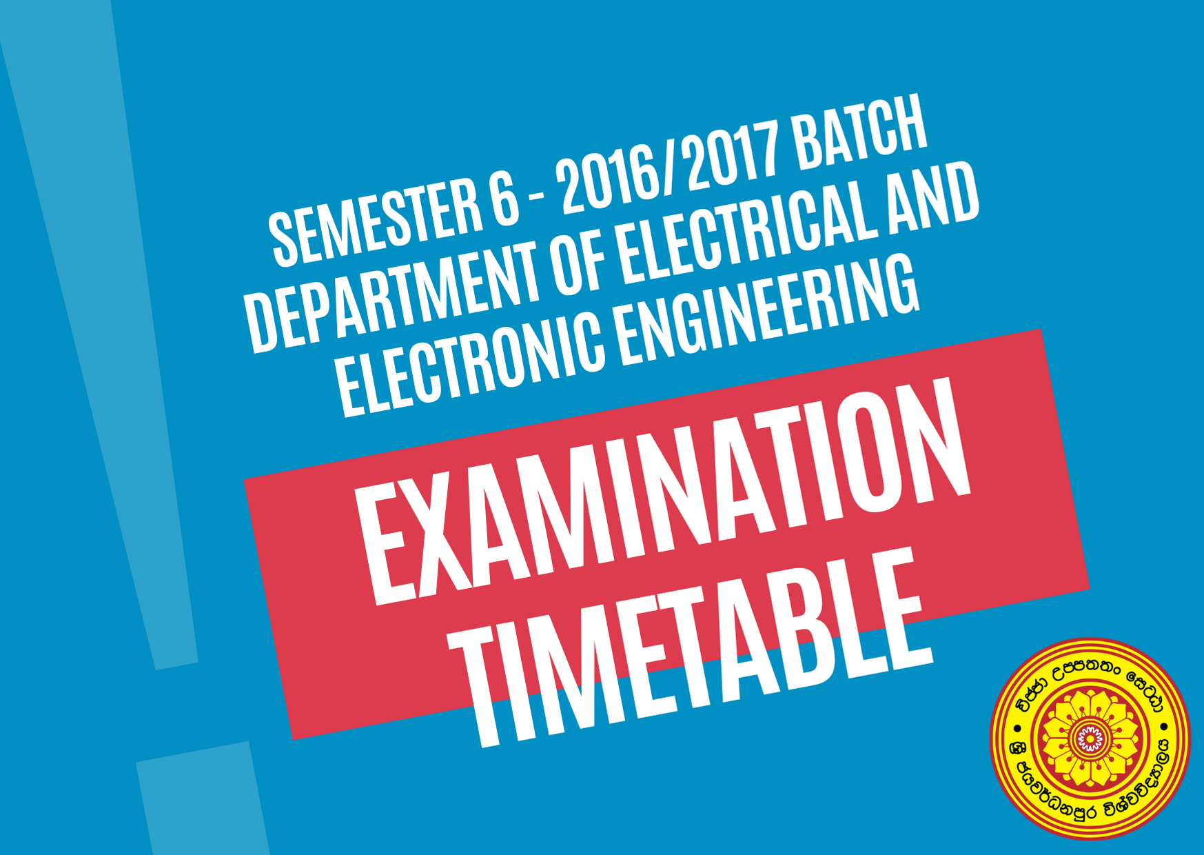 Updated Online Examination Timetable – EE Department – Faculty of ...