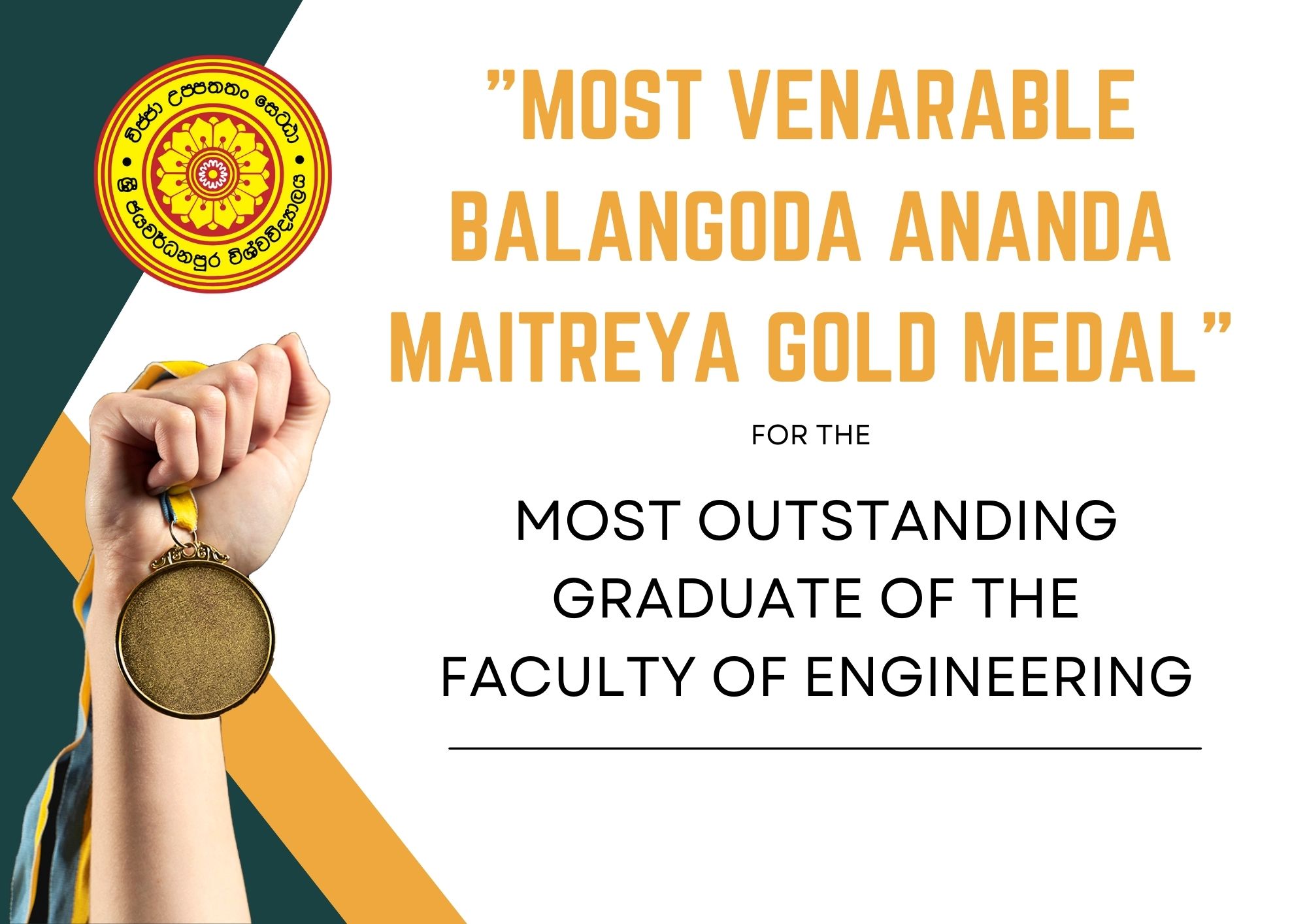 The award of Most Venarable Balangoda Ananda Maitreya Thero Gold Medal ...