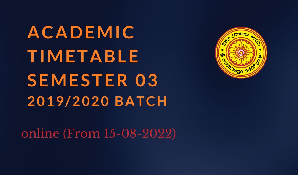 Semester 3 Academic Timetable (2019/2020 Batch)(Online) – Faculty of ...
