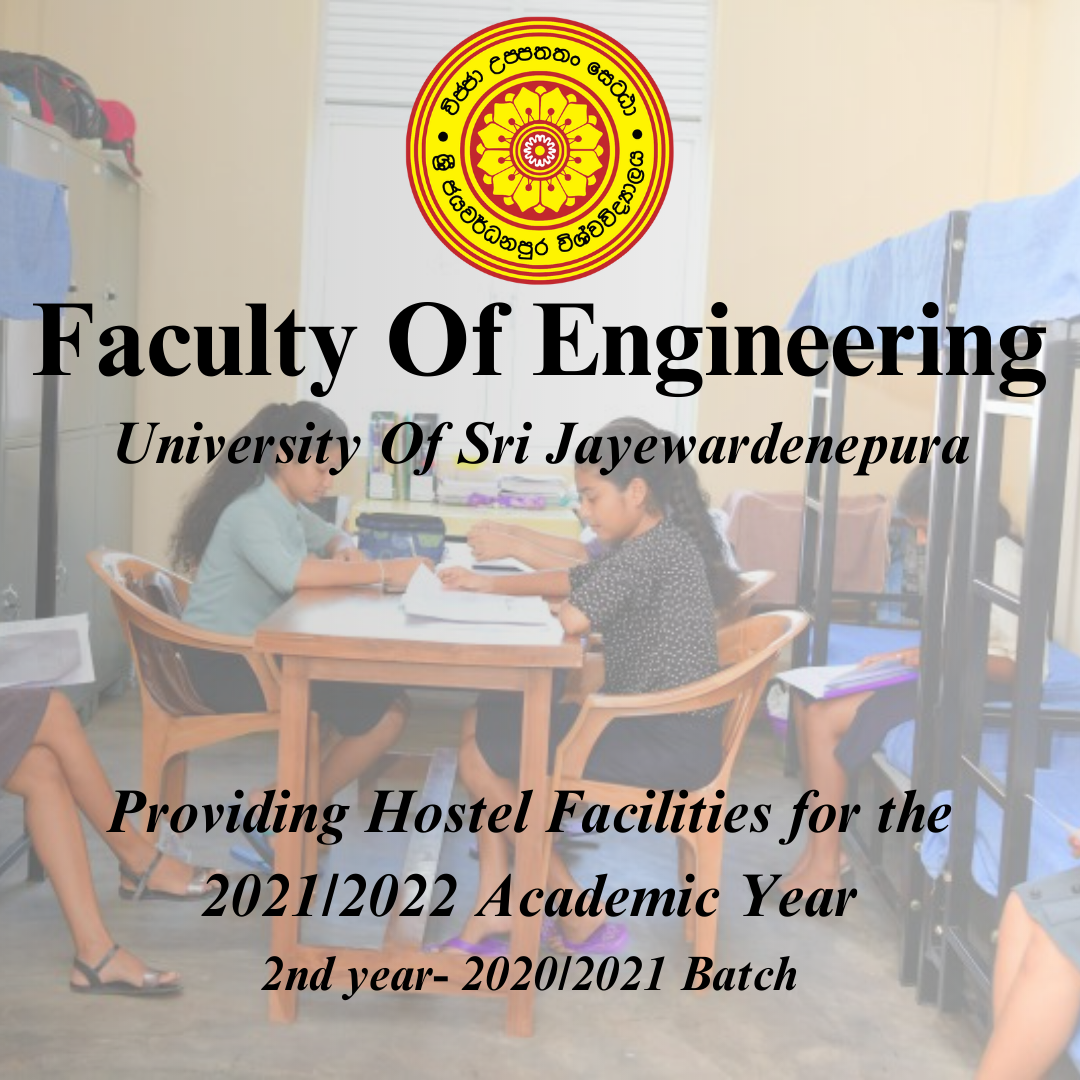 Hostel Facilities – Faculty of Engineering, University of Sri Jayewardenepura
